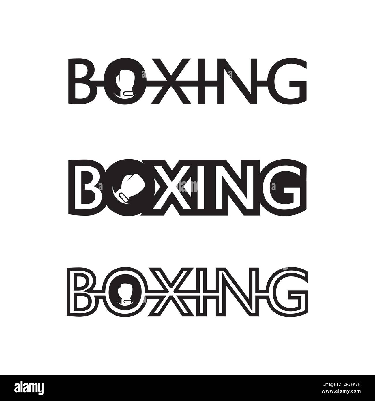 Boxing icon set and boxer design illustration symbol of fighter Stock ...