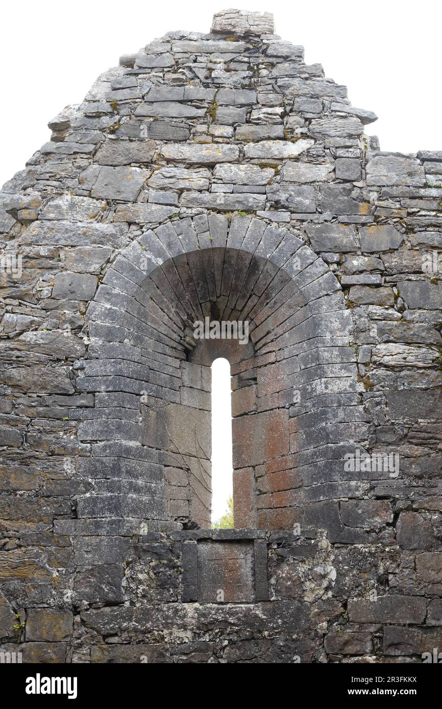 A long narrow window in the Church of St. Mac Duach - Teampall Mic ...