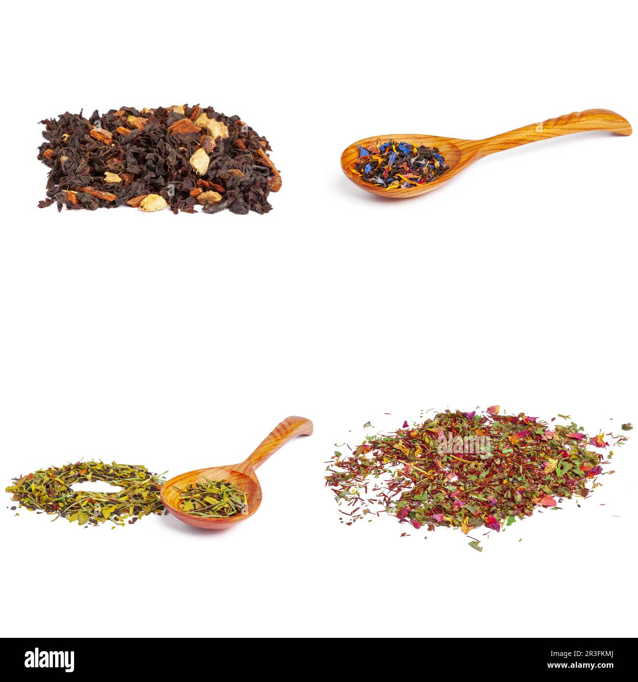Collection of different teas isolated on white Stock Photo - Alamy