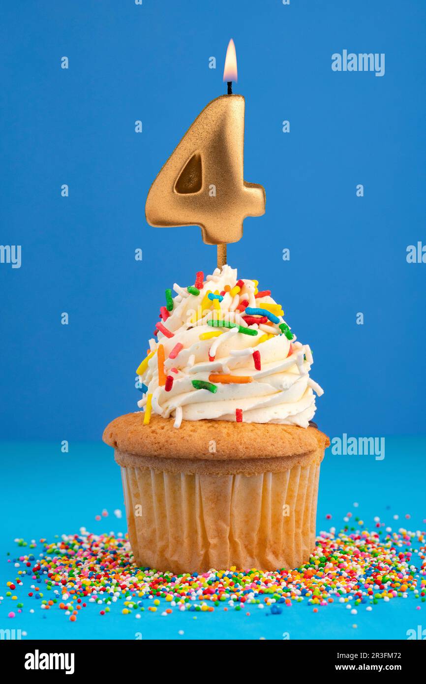 Number 4 Birthday Cake Cupcakes