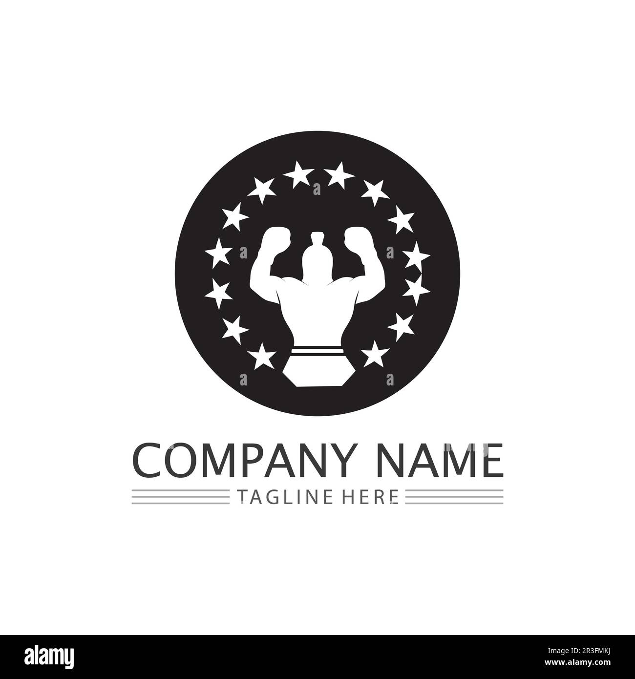 Boxing icon set and boxer design illustration symbol of fighter Stock ...