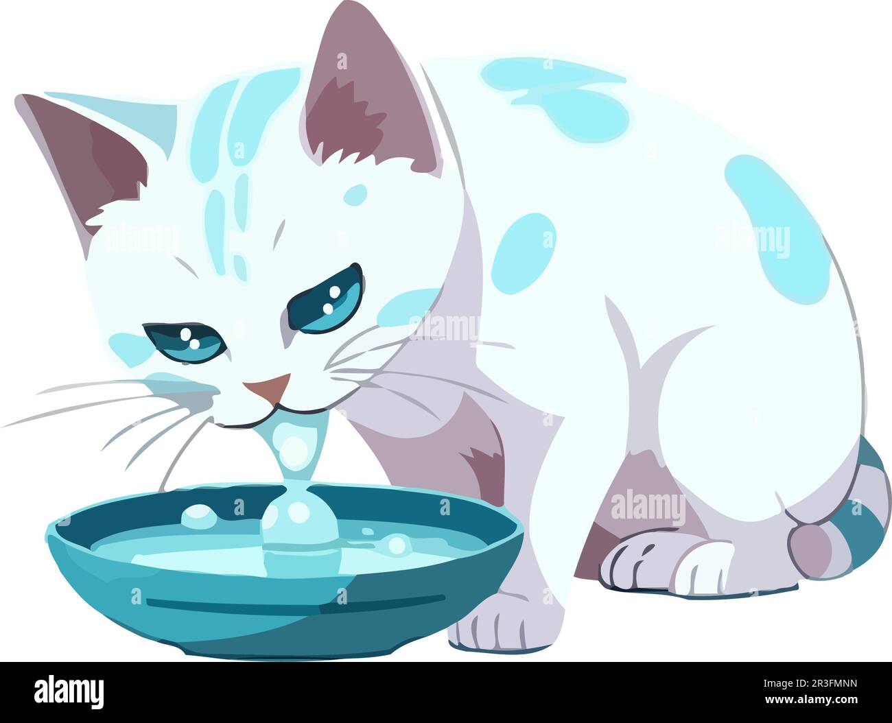 Little fluffy kitten sitting Stock Vector Images - Alamy