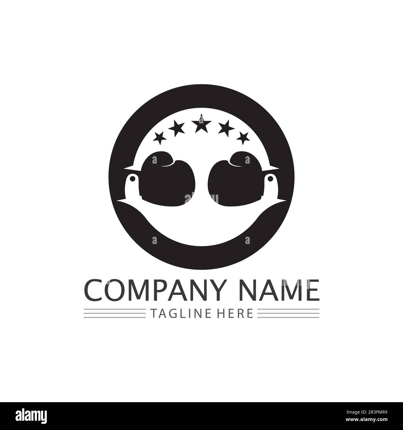 Boxing icon set and boxer design illustration symbol of fighter Stock ...