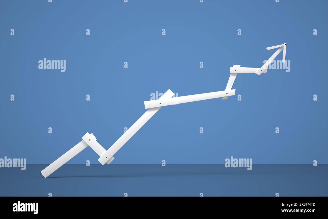 Abstract arrow as icon symbol in front of background - 3D Illustration ...