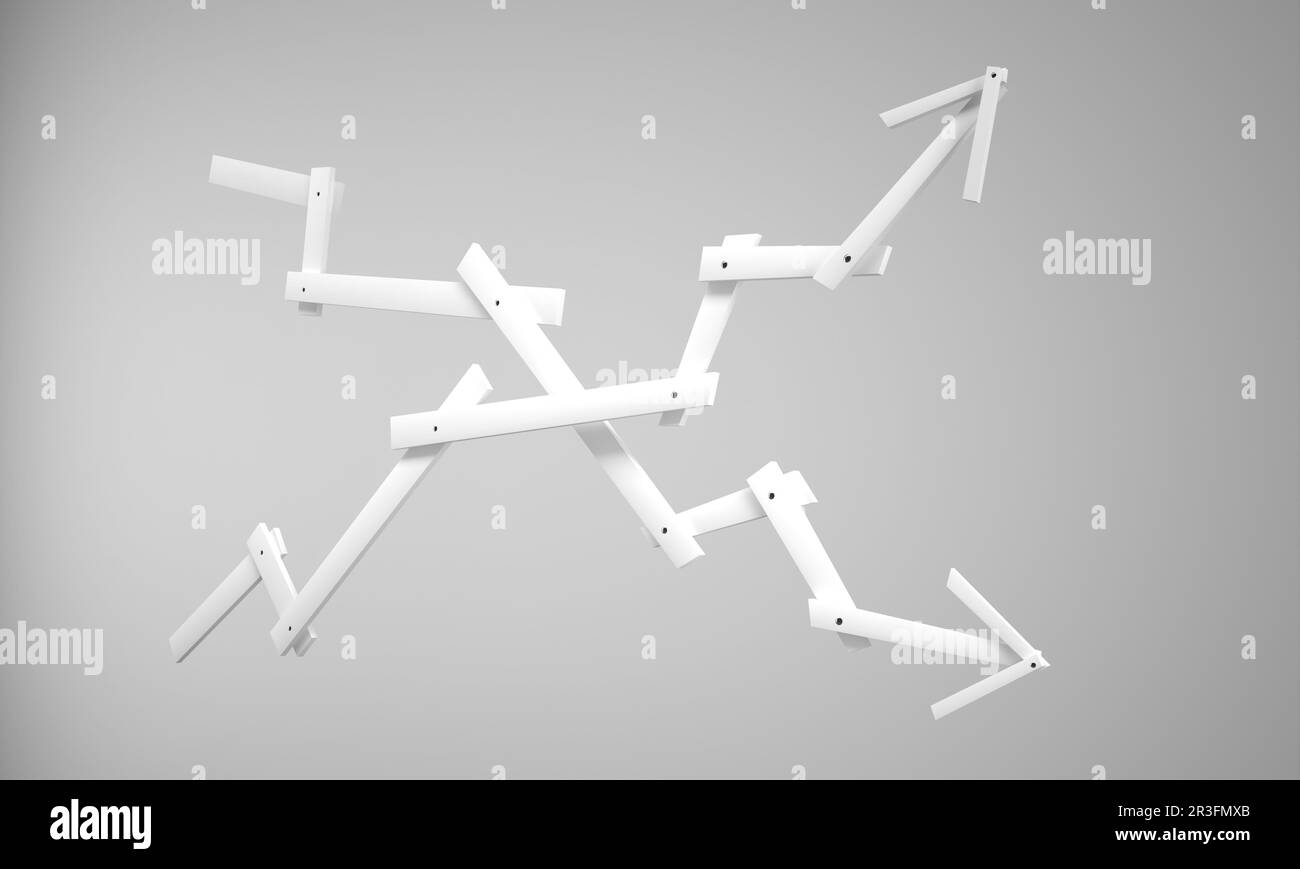 Abstract arrow as icon symbol in front of background - 3D Illustration ...