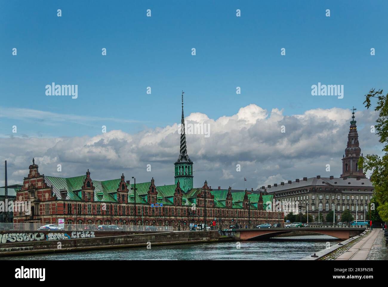 Copenhagen, Denmark - September 14, 2010: Stock Exchange building with ...