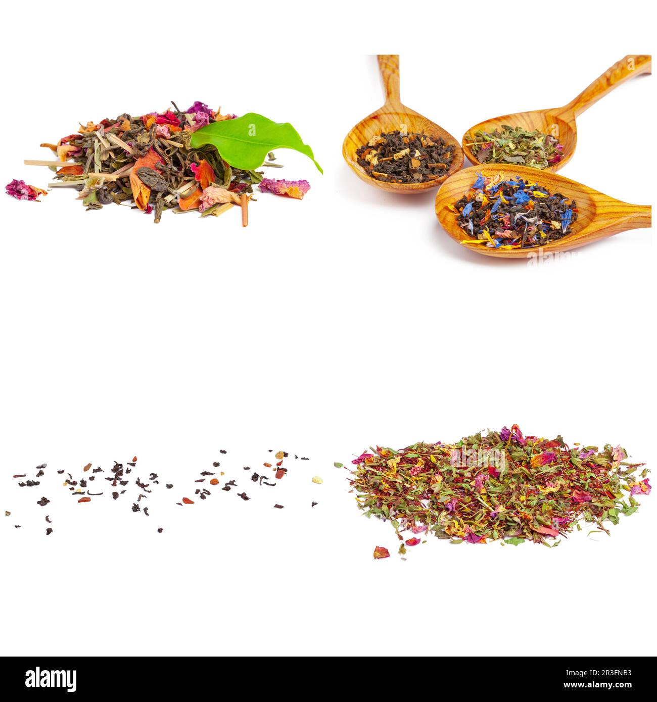 Collection of different teas isolated on white Stock Photo - Alamy