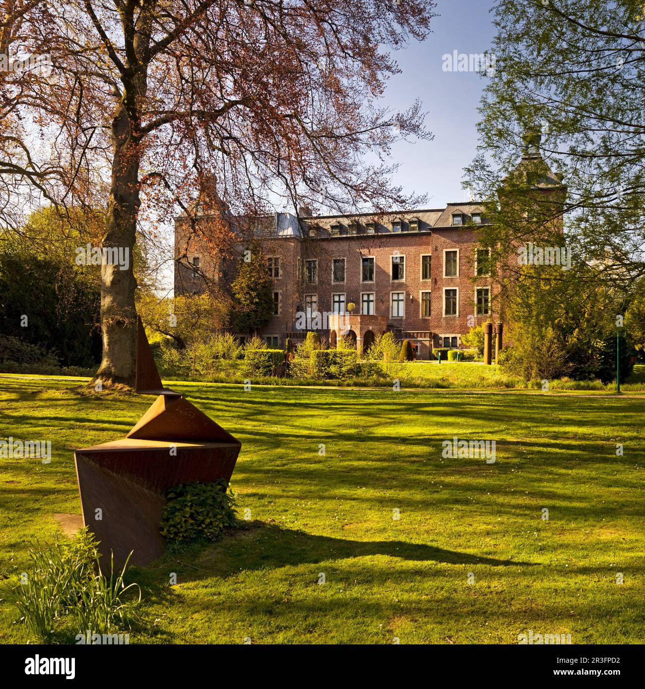 Park with Neersen Castle, Willich, Lower Rhine, North Rhine-Westphalia ...