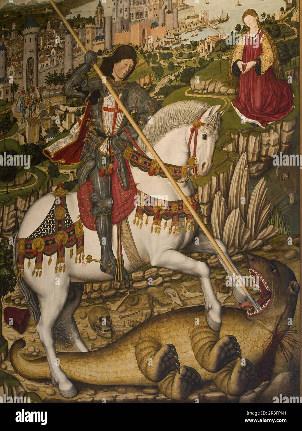 San Jorge y el dragon.(1468-1470) Pere Niçard. Óleo y temple sobre ...