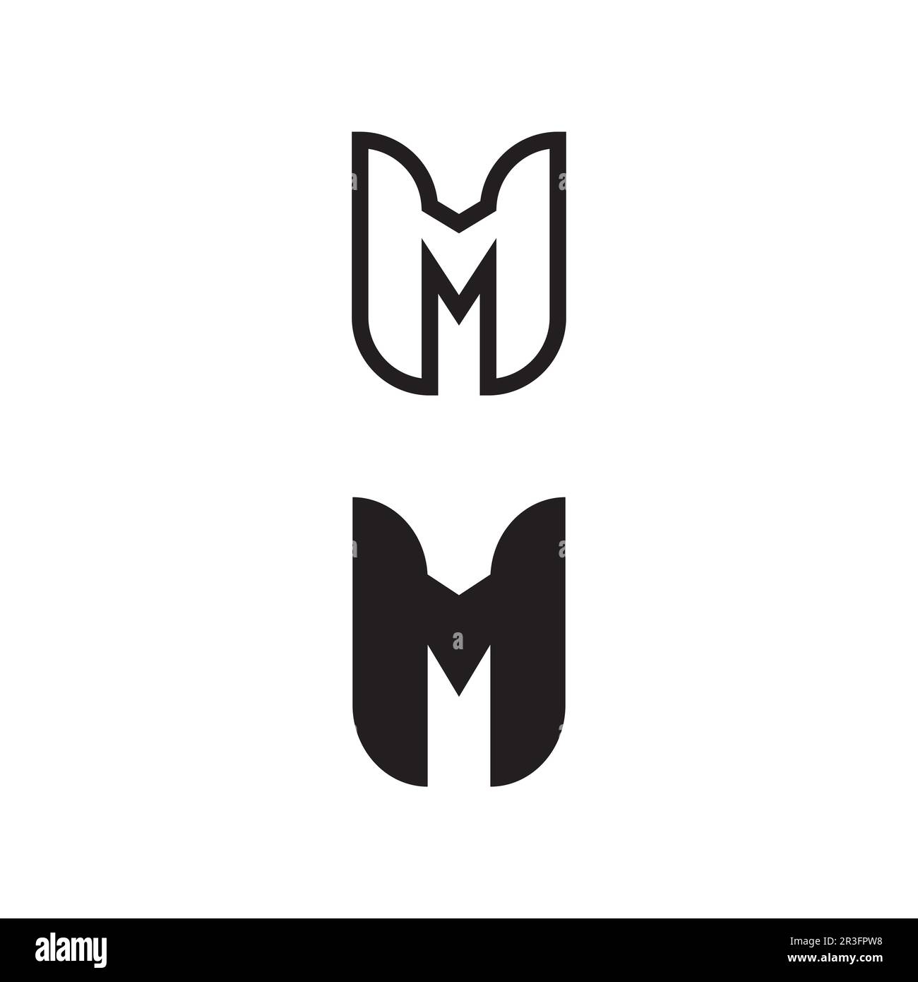 Letter m m logo vector vectors Black and White Stock Photos & Images ...