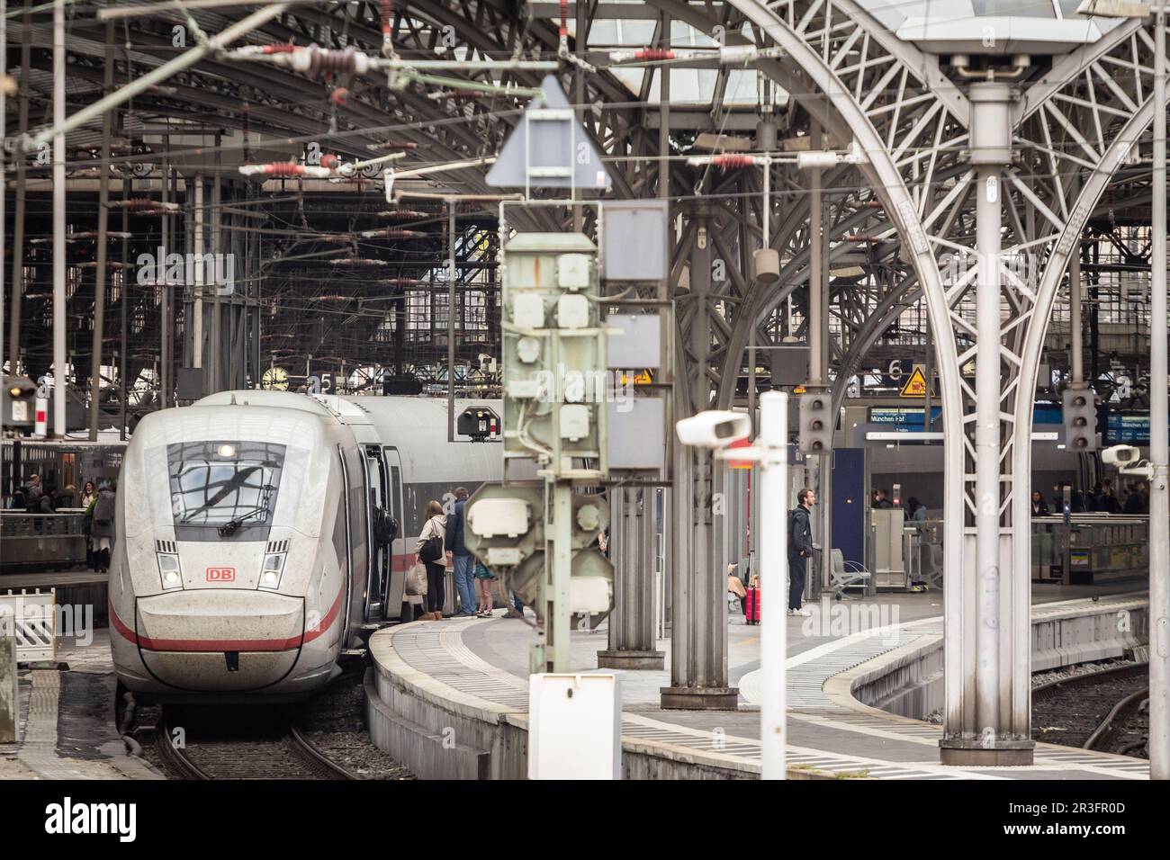 Picture of the main platform of Koln Hbf in Cologne, Germany with an ...
