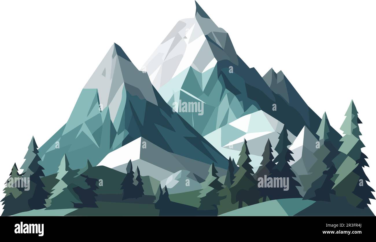 Mountain peak, nature panoramic symbol Stock Vector Image & Art - Alamy