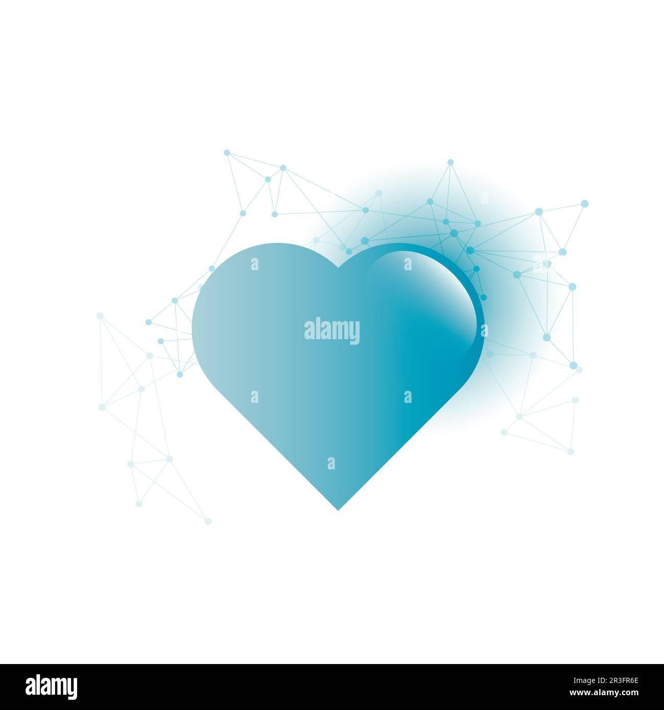 Blue heart with shadow. Vector illustration. Logo heart design Stock ...