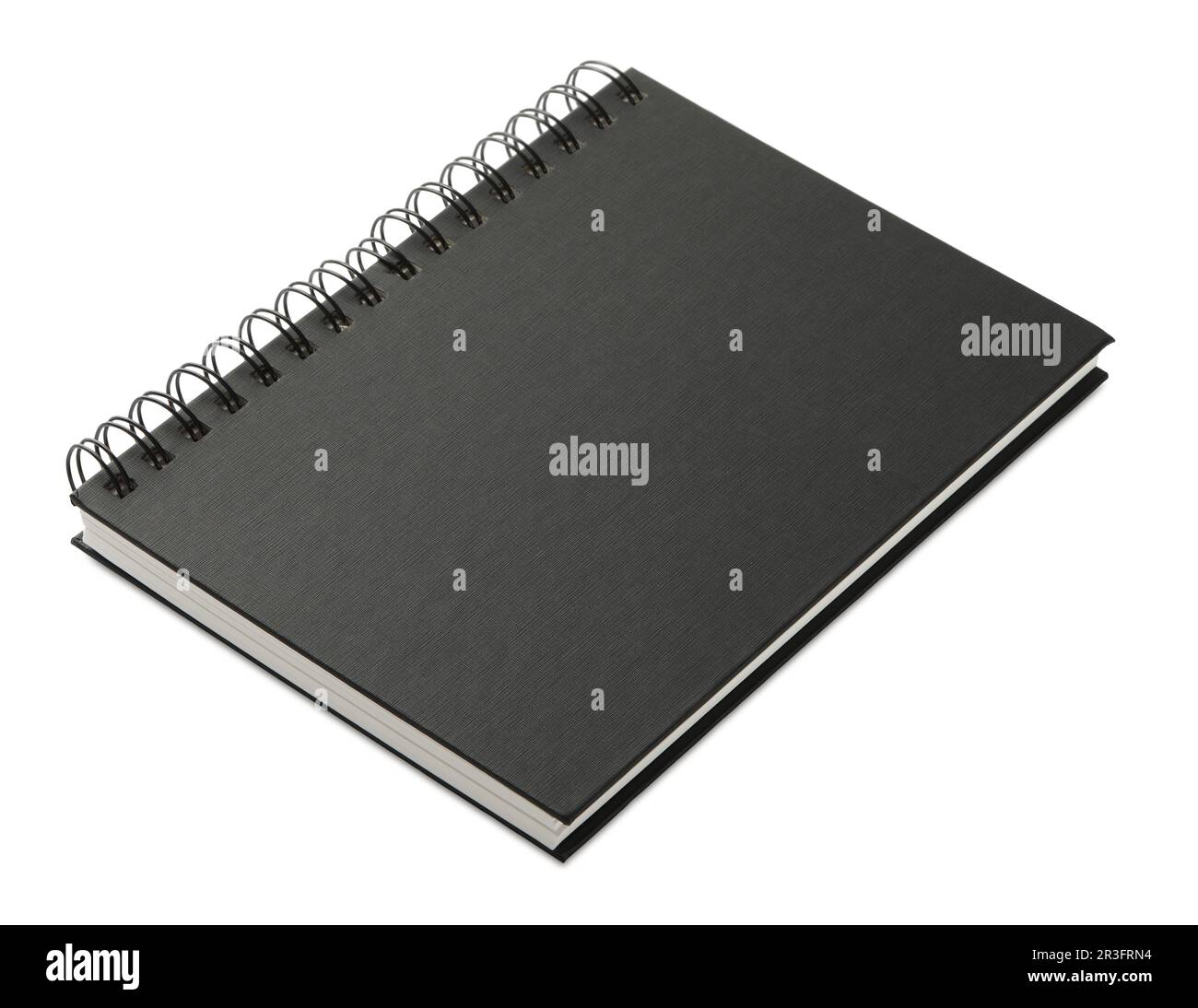 Closed black office notebook isolated on white Stock Photo - Alamy