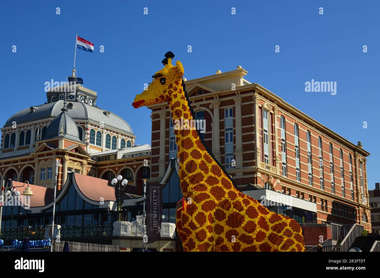 AMSTERDAM, NETHERLANDS - SEPTEMBER 10, 2022: Giraffe figure made with ...