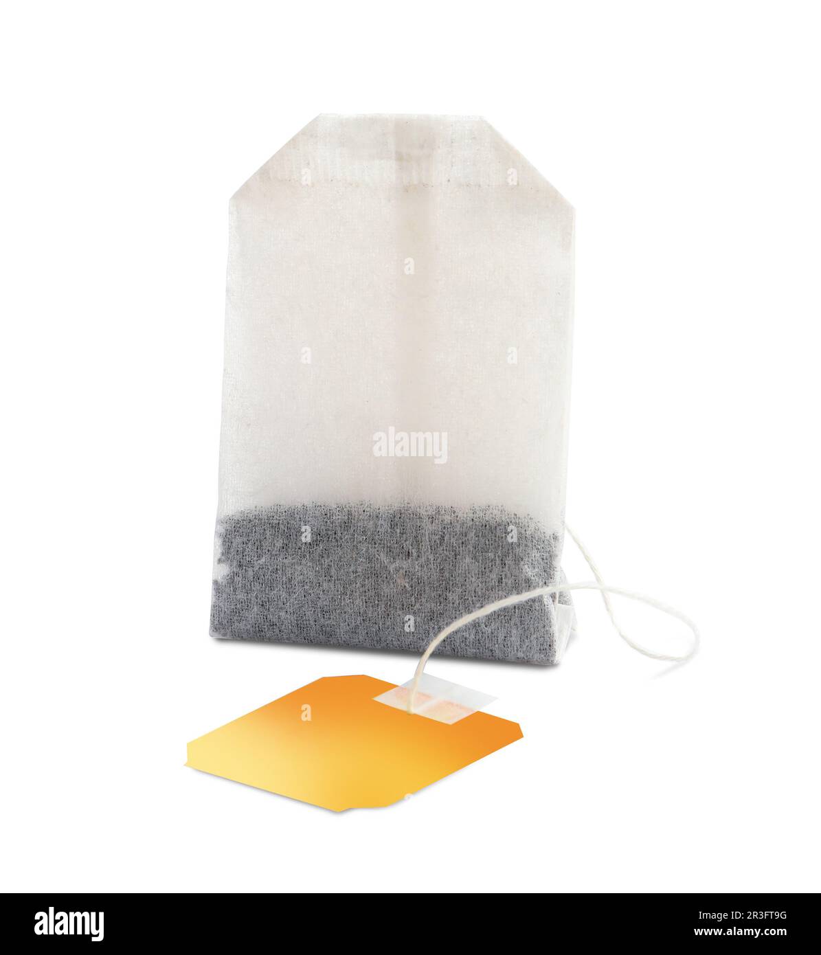 New tea bag with tab isolated on white Stock Photo - Alamy