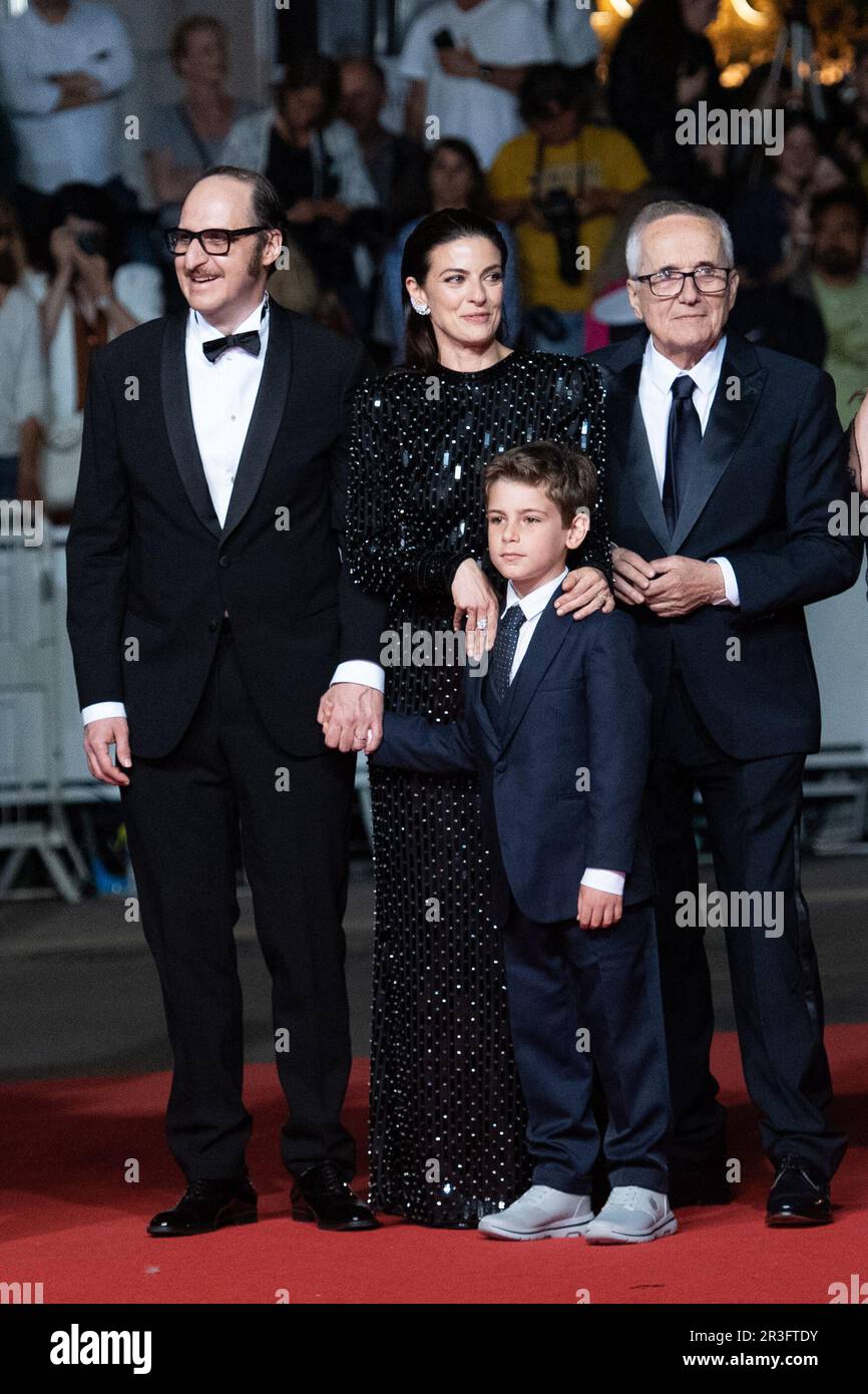Cannes, France. 23rd May, 2023. Fausto Russo Alesi, Barbara Ronchi ...
