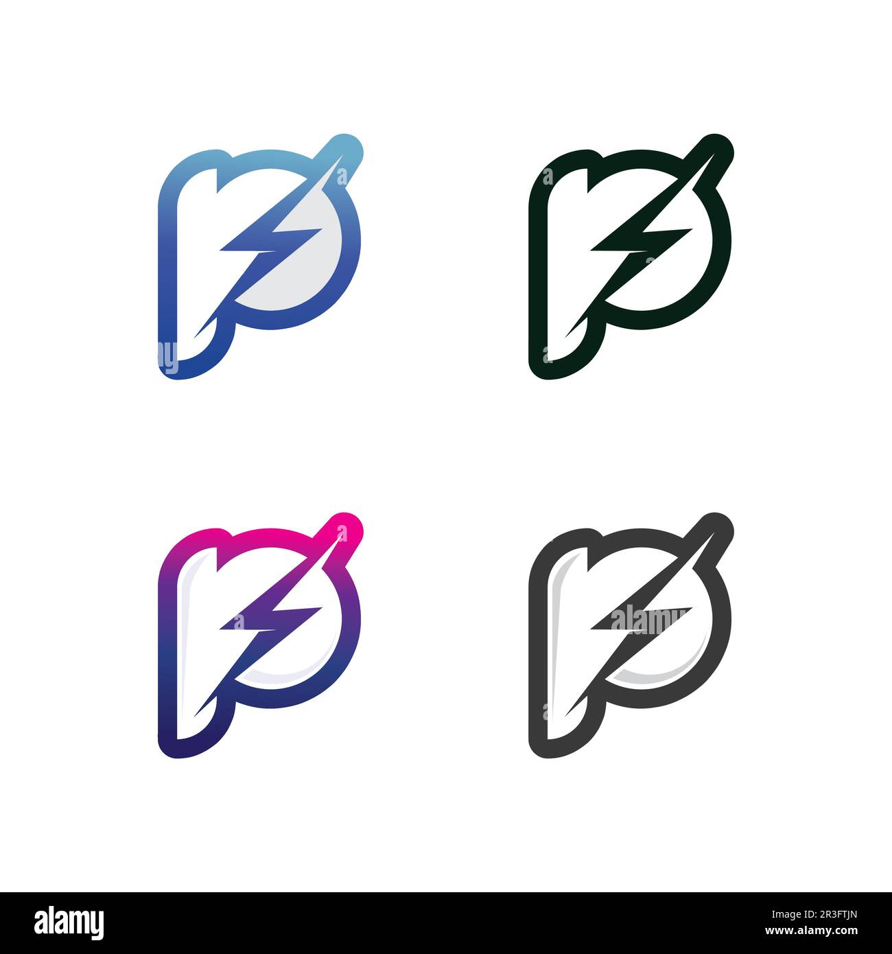 the power vector, flash ogo and thunderbolt and icon electricity ...