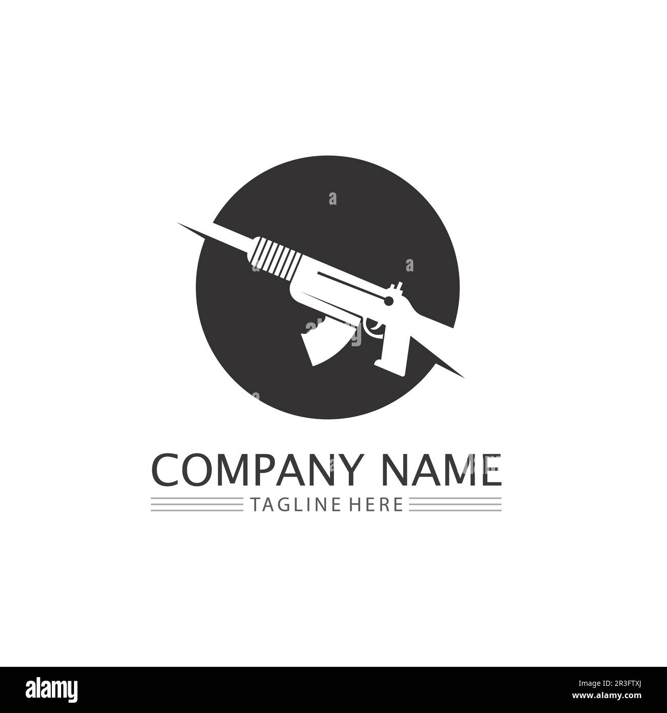 Army Gun Logo Sniper Rifle Icon. Trendy Sniper Rifle Logo Concept On