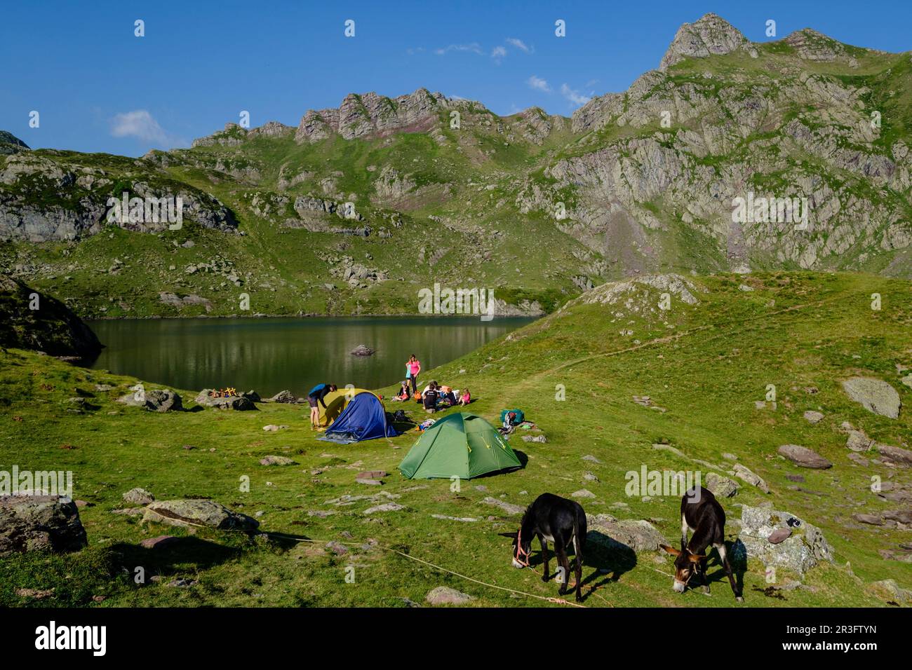 camp on Lac Bersau, Ayous lakes tour, Pyrenees National Park, Pyrenees ...