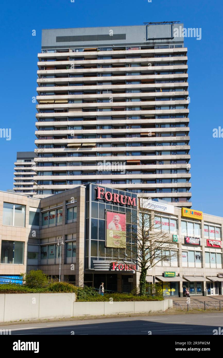 High-rise building and shopping center Forum Stock Photo - Alamy