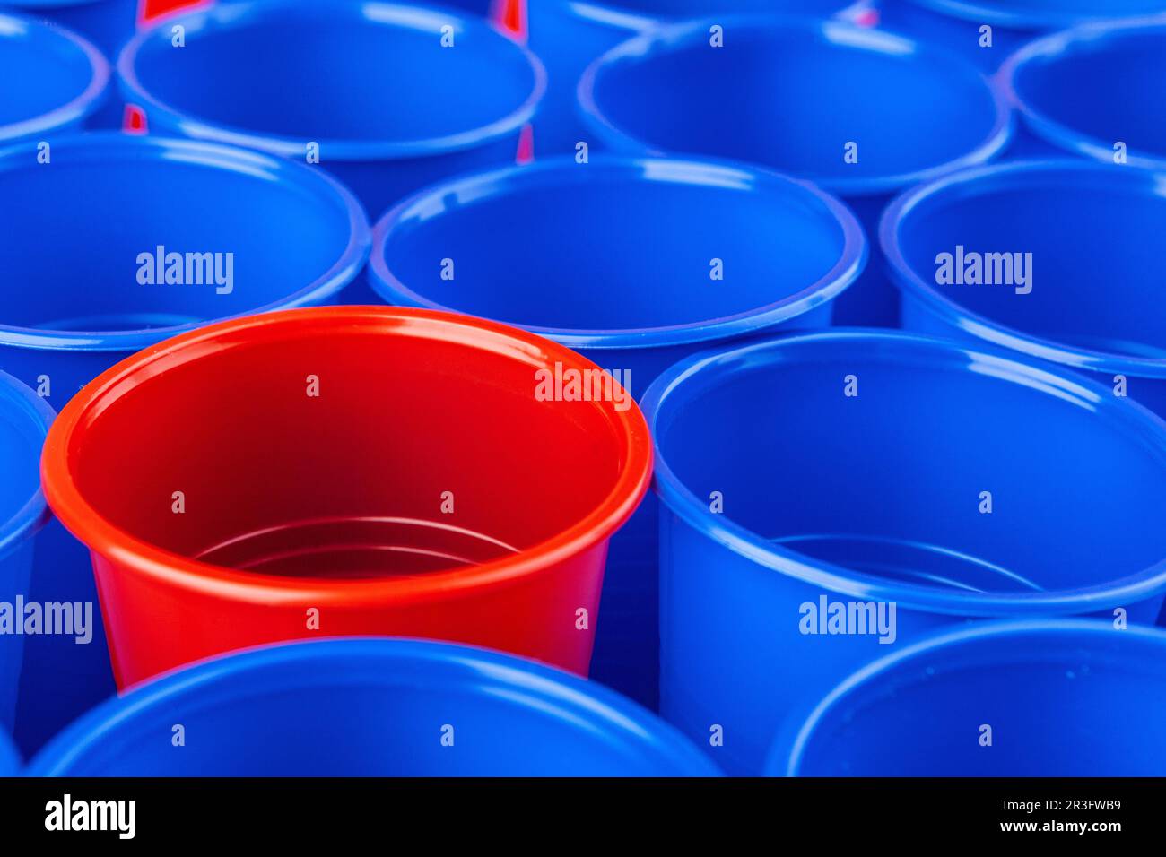 Beer pong, college party game. Plastic red and blue color cups Stock ...