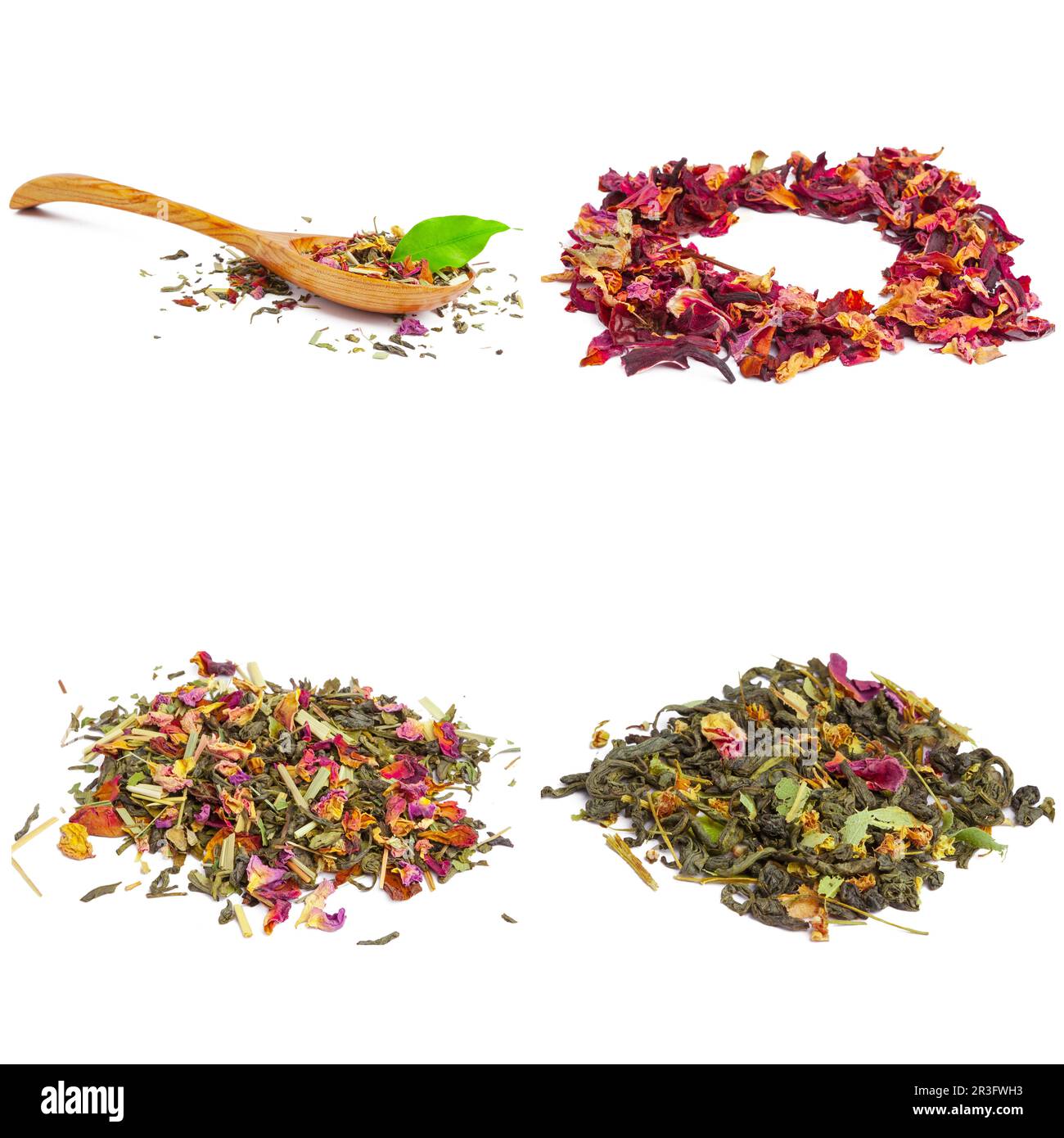 Collection of different teas isolated on white Stock Photo - Alamy