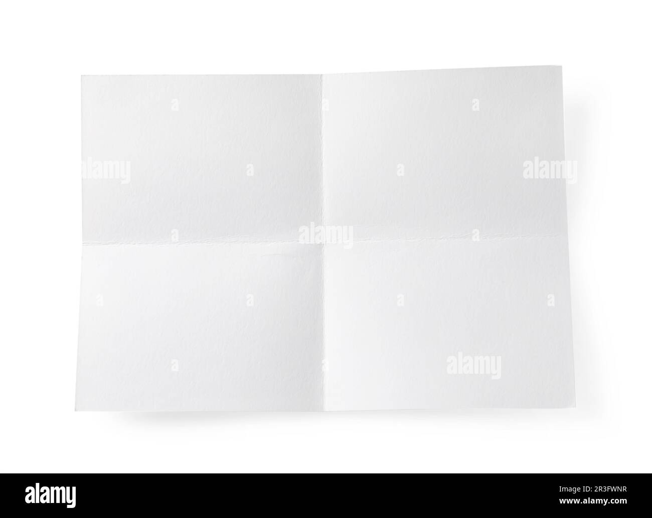 Blank paper sheet with creases isolated on white, top view Stock Photo ...