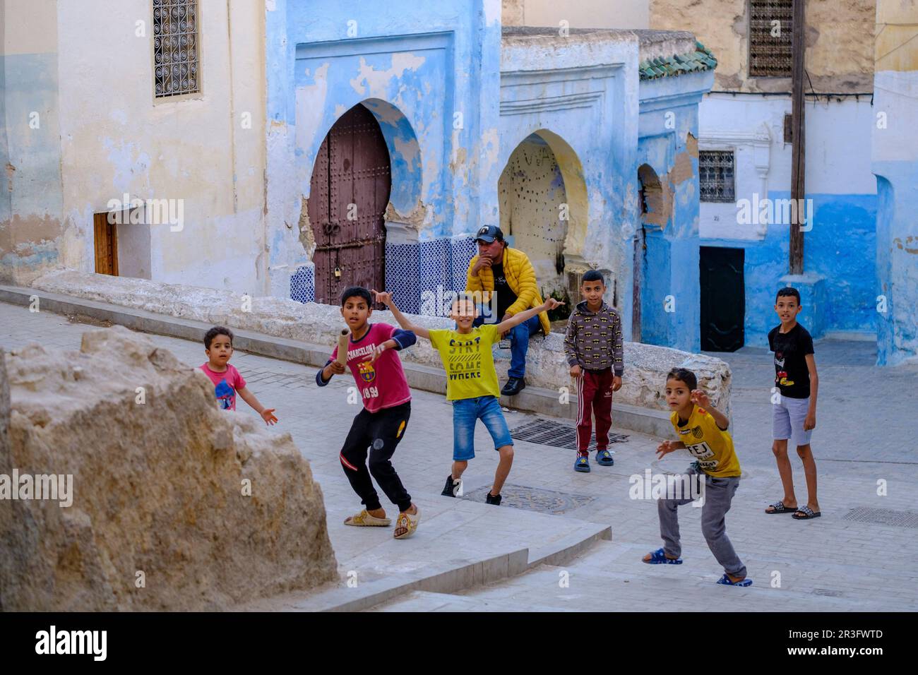 childs playng, Mellah, Jewish quarter, Fes el-Jdid, Fez, morocco ...