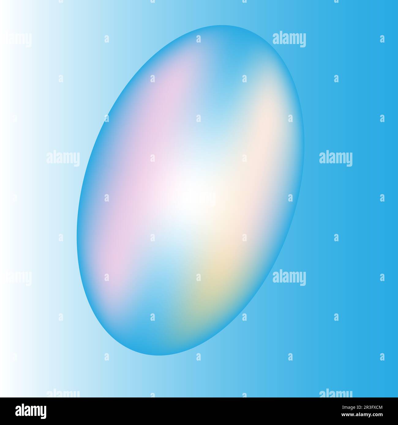 Oval stone, shiny blue oval stone with purple and yellow and green ...