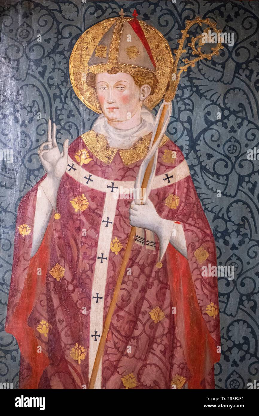 Saint Nicolau dressed as a bishop, Gabriel Moger, 1407-1410, tempera on ...