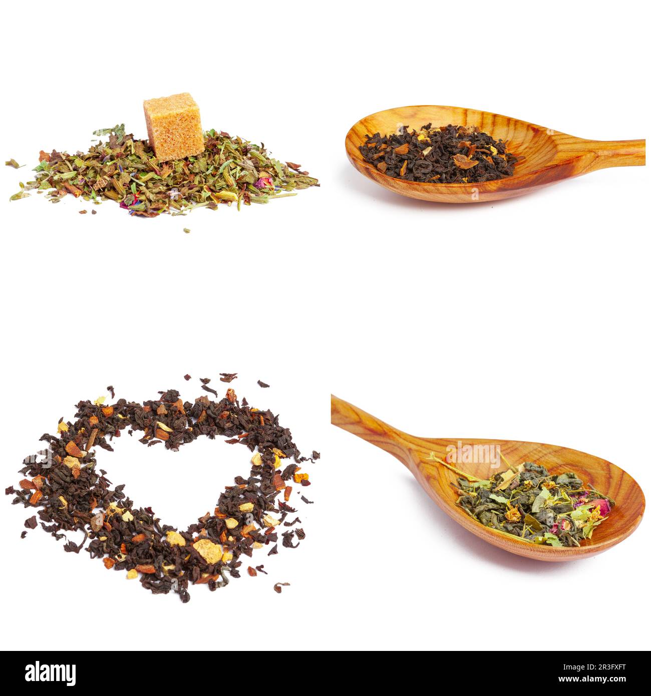 Collection of different teas isolated on white Stock Photo - Alamy