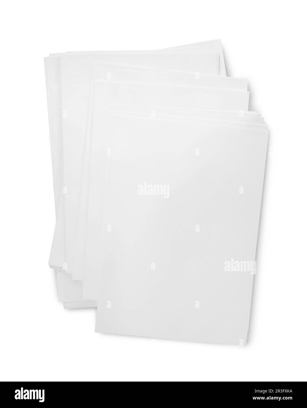 Pile of paper sheets on white background, top view Stock Photo - Alamy
