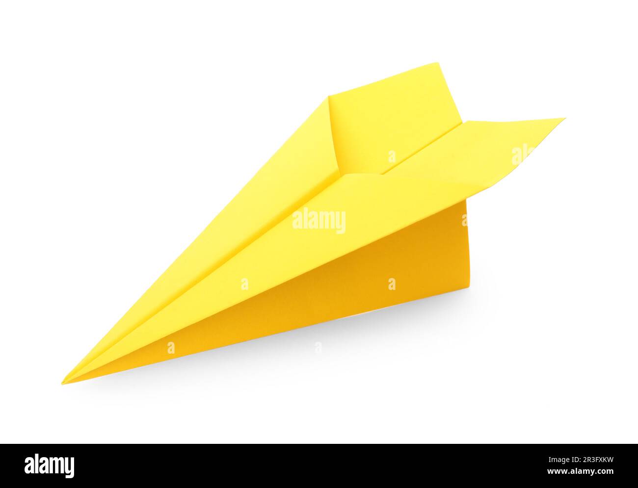 Handmade yellow paper plane isolated on white Stock Photo - Alamy