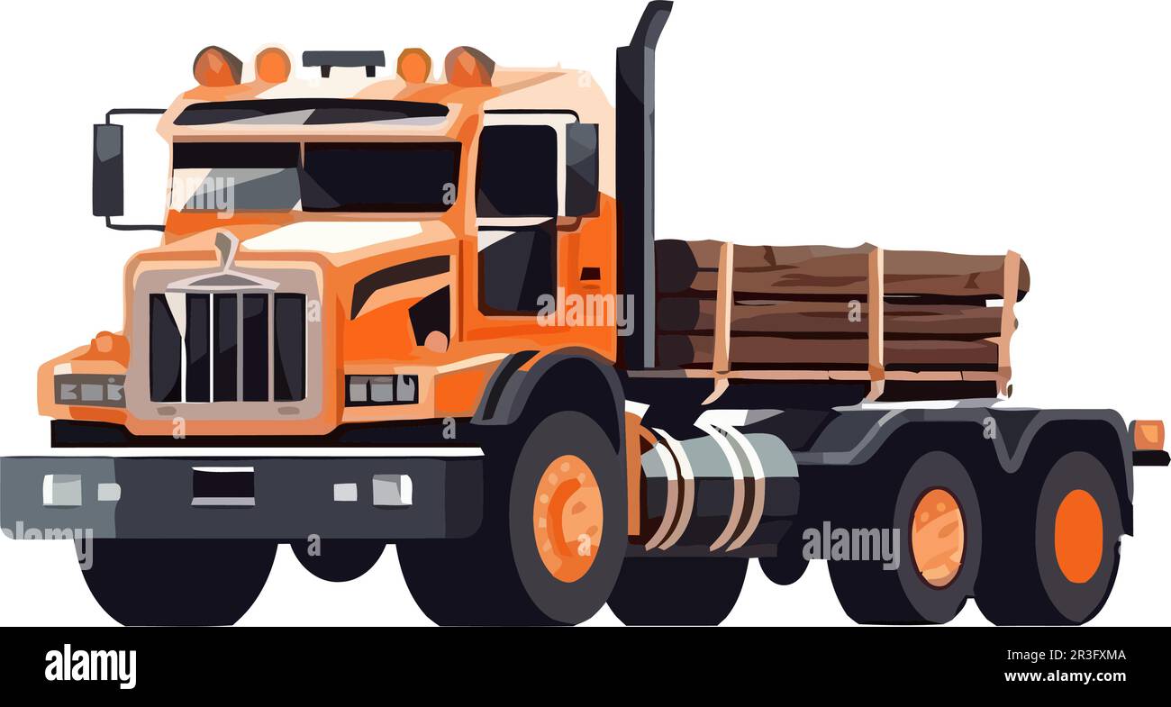 Truck carrying timber Stock Vector Images - Alamy
