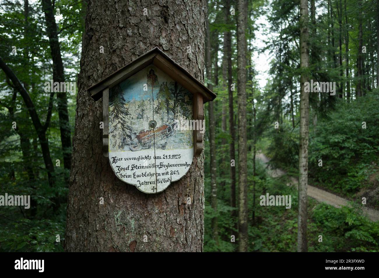 Memorial tablet about an historical accident Stock Photo - Alamy