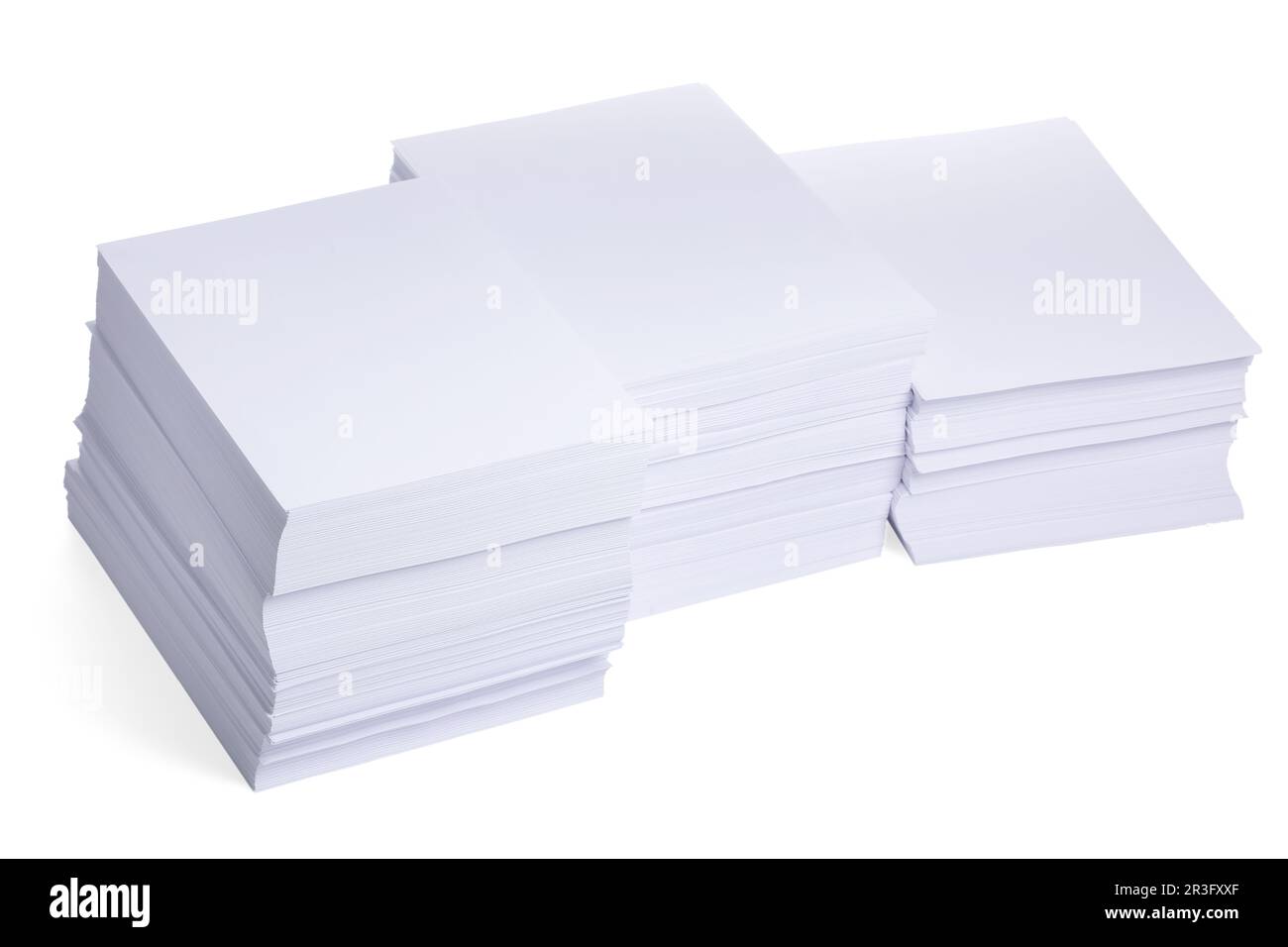 Stacks of paper sheets on white background Stock Photo - Alamy