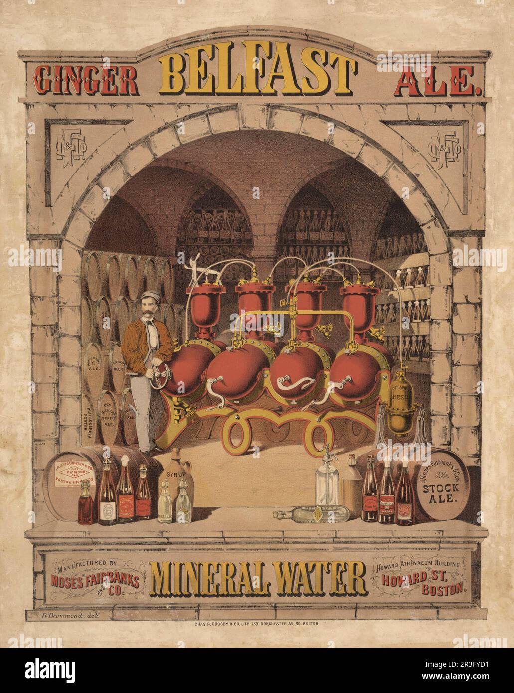 Vintage advertisement for Belfast Ginger Ale by Moses Fairbanks and Co ...