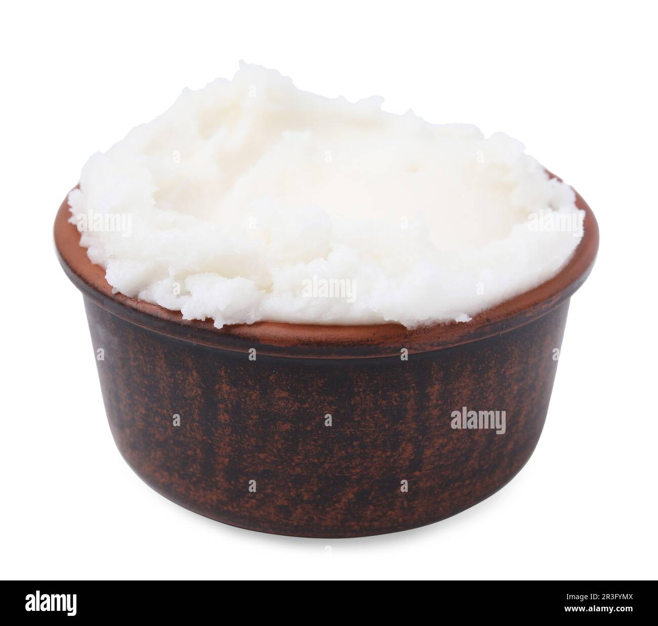 Delicious pork lard in bowl isolated on white Stock Photo - Alamy