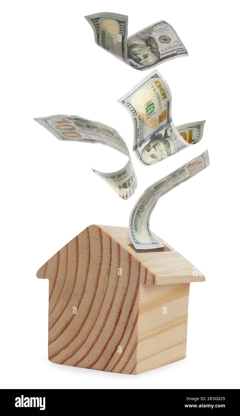 Dollars falling on house hi-res stock photography and images - Alamy