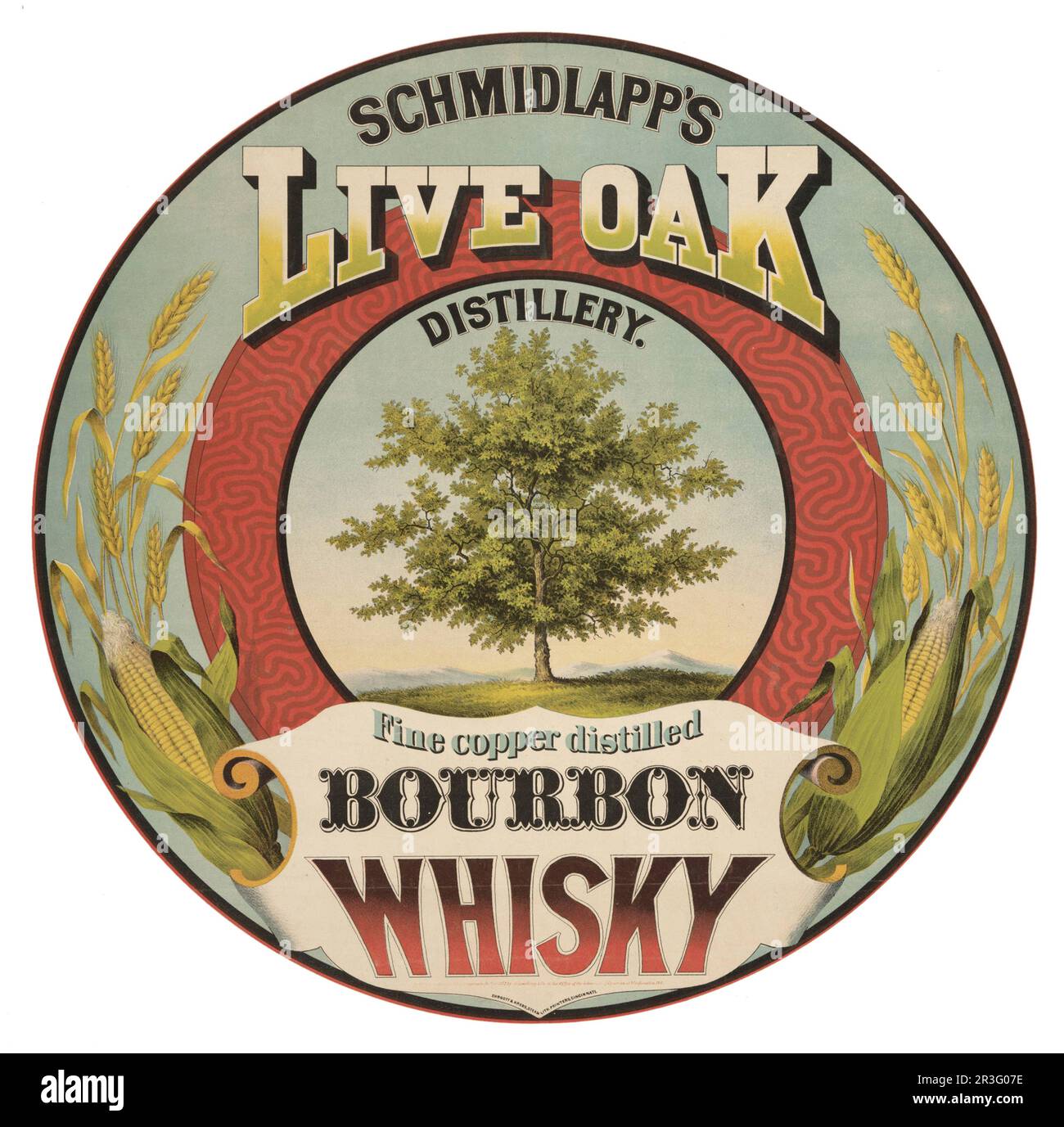 Schmidlapp's live oak distillery : fine copper distilled bourbon whisky ...