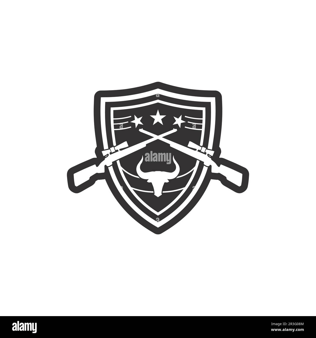 Gun logo and Army soldier sniper shot vector Design Illustration ...