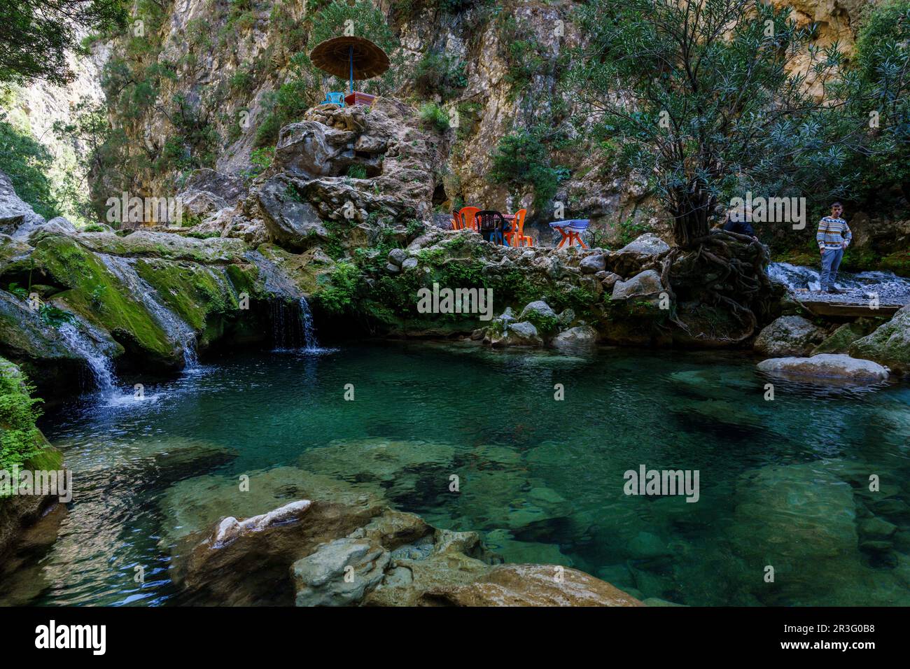 riverside restaurant, God's Bridge, Akchour, Talassemtane Nature Park ...