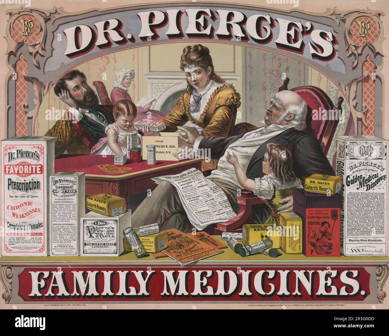 Vintage dvertisement for Dr. Pierces Family Medicines. Dr. Sage's ...