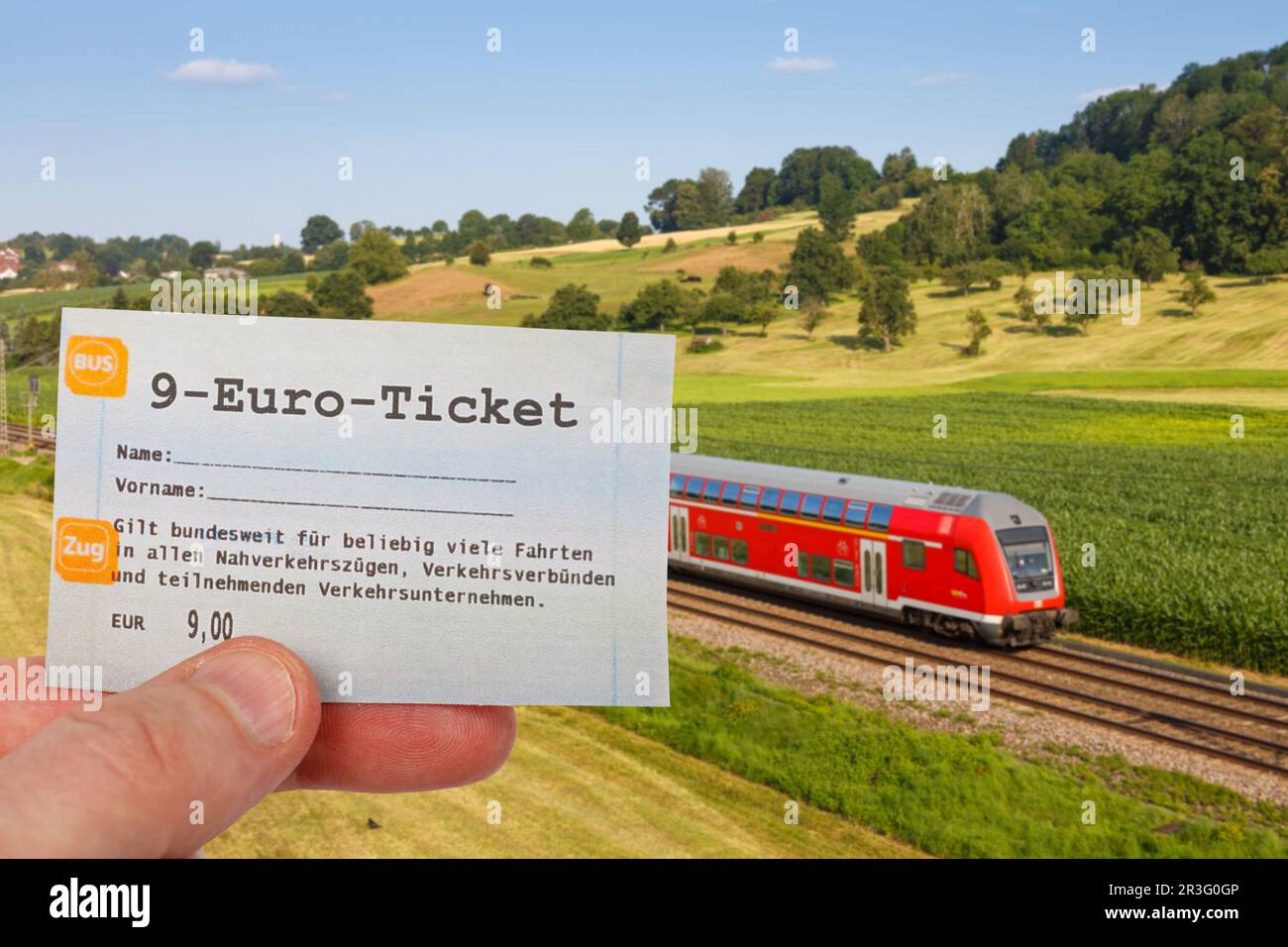 9 Euro ticket 9 Euro ticket with regional train regional train photo ...