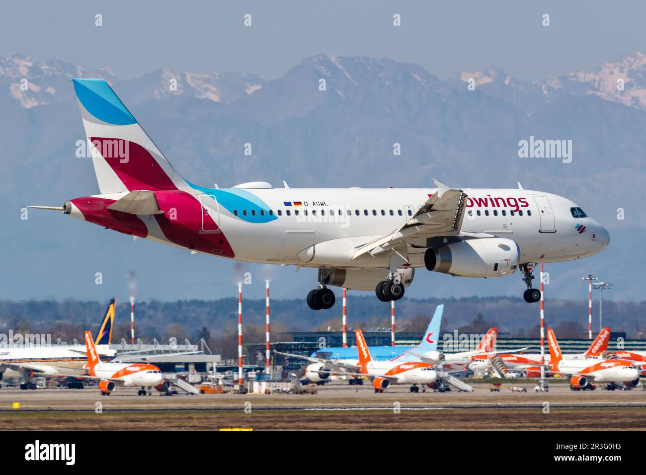 Eurowings Airbus A319 aircraft Milan Malpensa Airport in Italy Stock ...