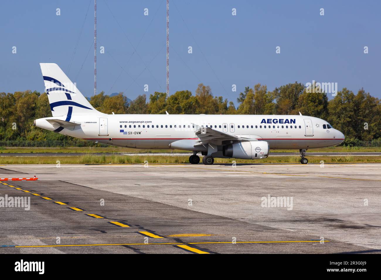 Aegean Airlines Airbus A320 Aircraft Corfu Airport in Greece Stock ...