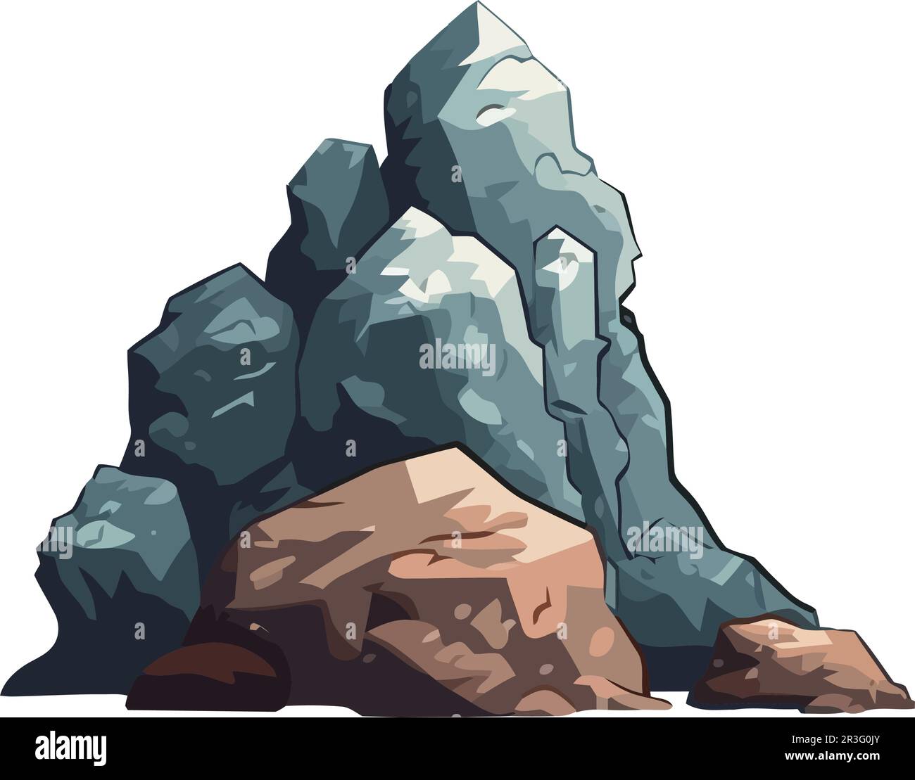 Mountain, solid granite, heavy stone material Stock Vector Image & Art ...