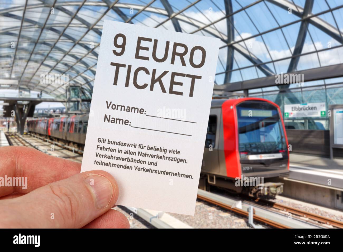 9 euro ticket 9 euro ticket with metro subway photo montage in Hamburg ...