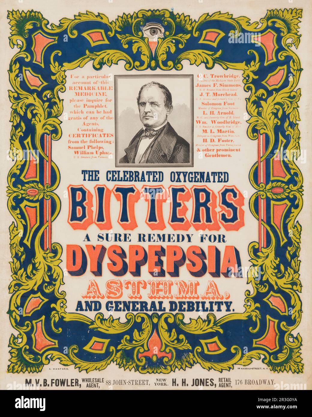 The celebrated oxygenated bitters a sure remedy for dyspepsia asthma ...